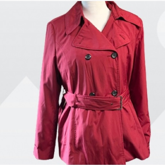 Calvin Klein | Jackets & Coats | Calvin Klein Red Belted Insulated Coat ...